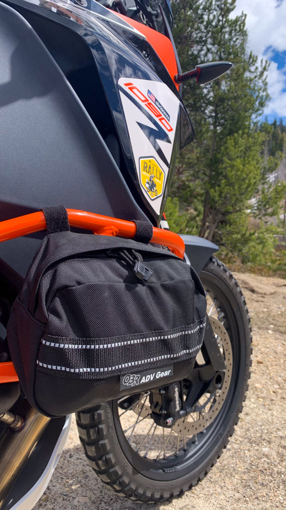 Crash Bar Storage Bags – Low-Mounted Motorcycle Storage – OBR ADV Gear